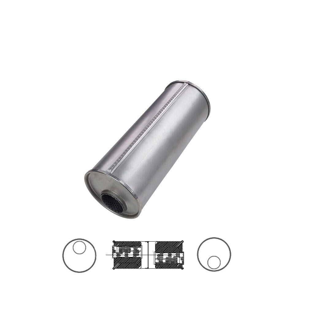 6" Round Offset/Offset Configurations Universal Mufflers | Aluminised ...
